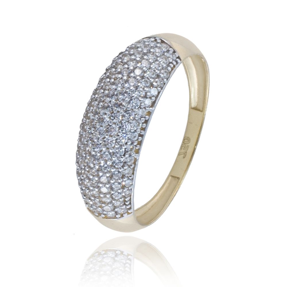 Anillo De Oro 18K Medio Sin Fin Con Piedras AAPMFMLCB17024 - antuansrl